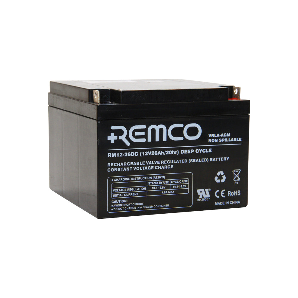Remco Battery: Cycle/Standby 12V VRLA 26AH - RM12-26DC – SHOPNewlands