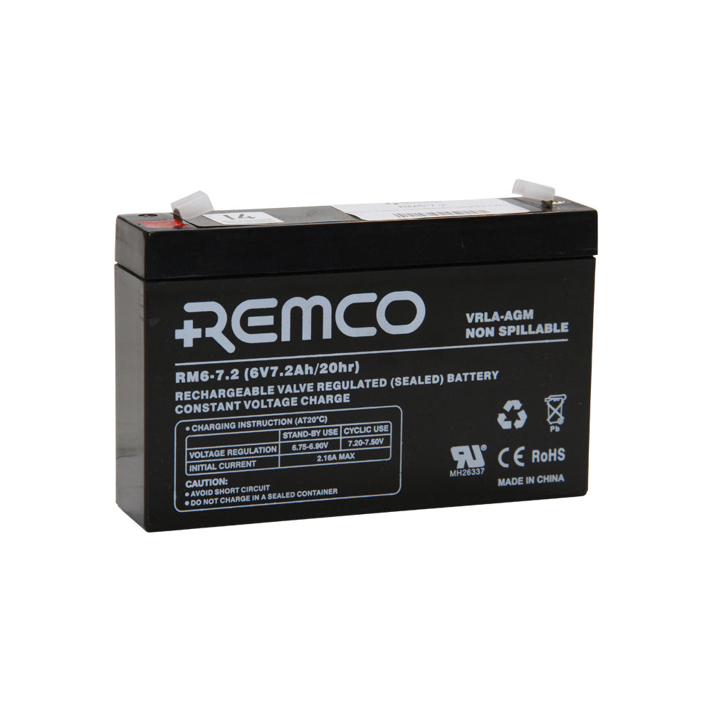 Remco Battery: Cycle/Standby VRLA 6V 7.2AH - RM6-7.2 – SHOPNewlands